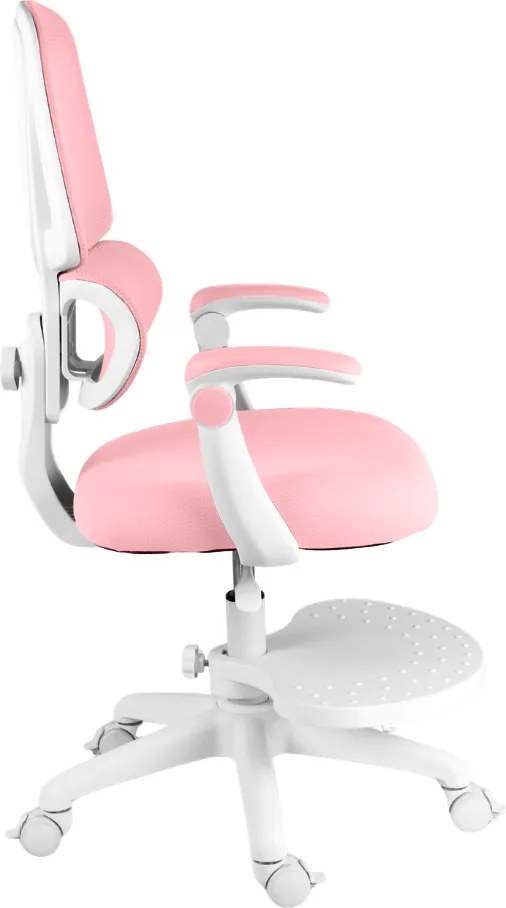 Dětská otočná židle Neoseat JUNI 023 — látka, pratelný potah, růžová