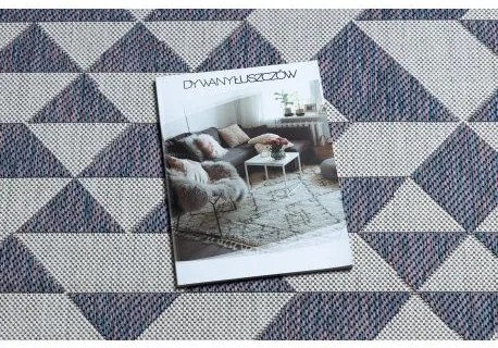 Dywany Luszczow Kusový koberec SISAL SION Geometrický, Trojúhelníky 22373 ecru / modrý / růžový Rozměr koberce: 80 x 150 cm