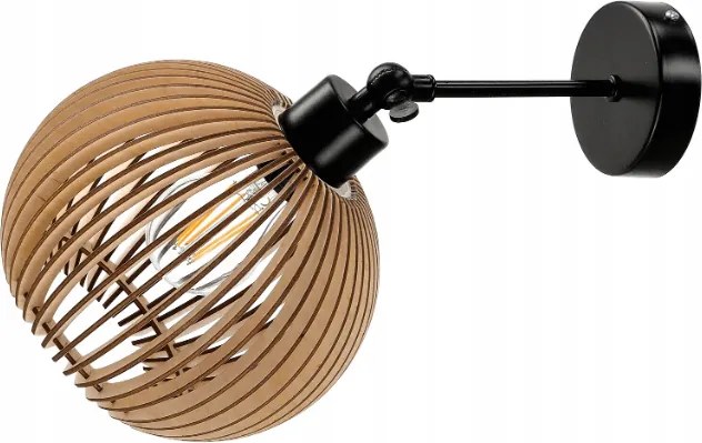 Dřevěná koule LED stropní lampa E27