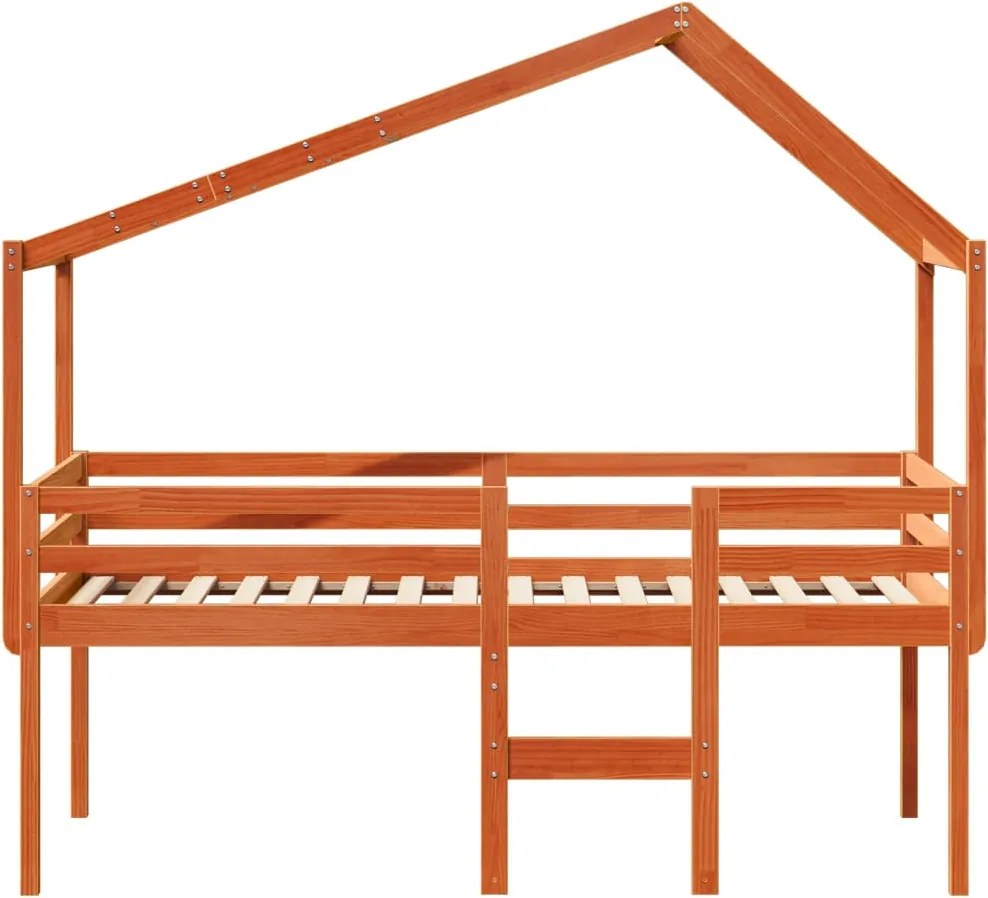 Patrová postel se střechou voskově hnědá 90 x 190 cm borovice 3282060