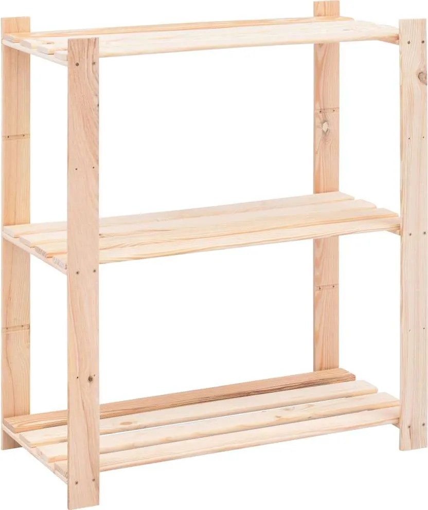 Regály 3 police 2 ks 80 x 38 x 90 cm masivní borovice 150 kg 3051117