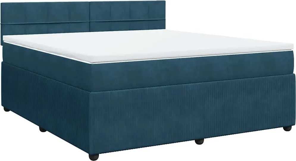 Box spring postel s matrací modrá 180 x 200 cm samet 3287810