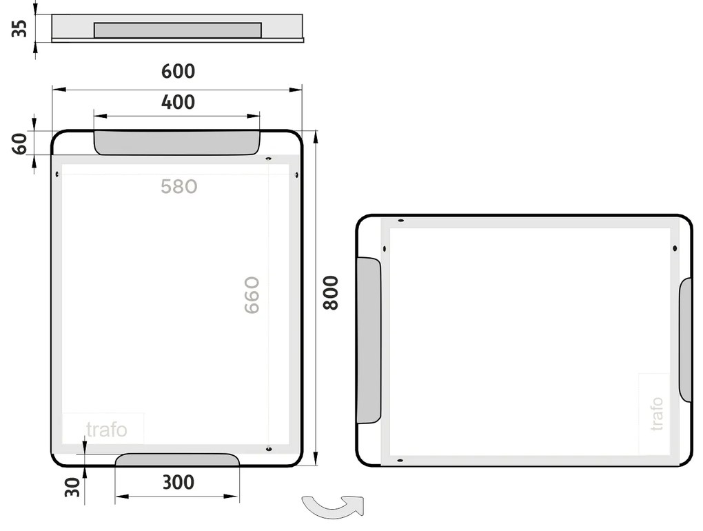 Nimco LED zrcadlo 600x800 - ZP 22002