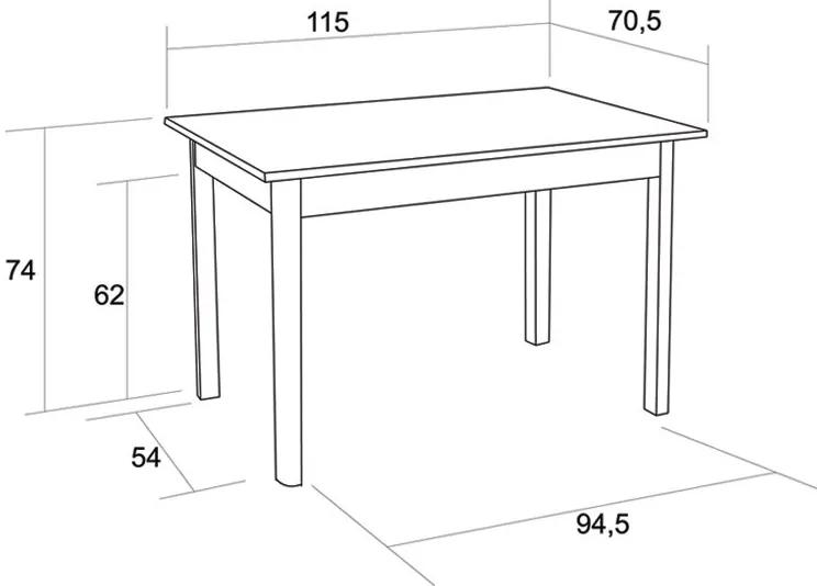 Bradop Jídelní stůl ŠIMON 70×110 S04 | Provedení: B - Bílá