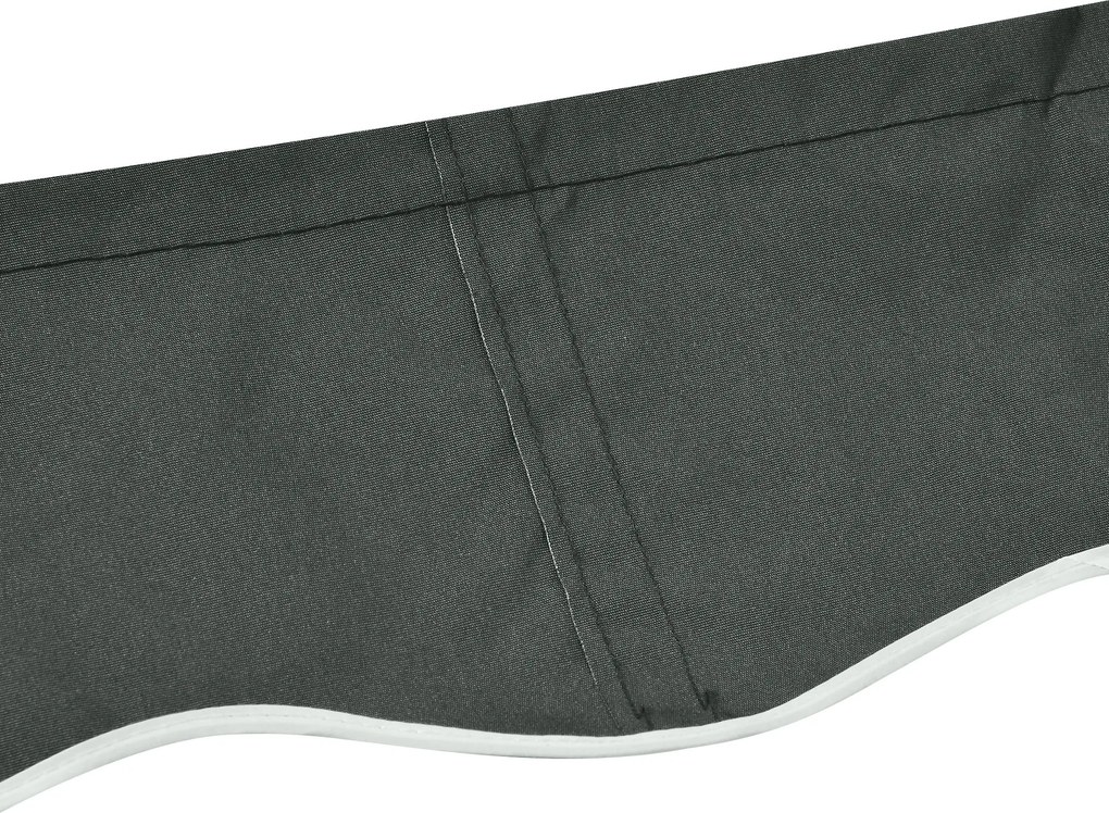 Náhradní plátno Outsunny pro markýzu - Měkký vlnkový lem - Vysoce husté polyesterové 280 g/m² s ochrannou proti UV záření v šedé 3,82D x 2,4Š (projek…