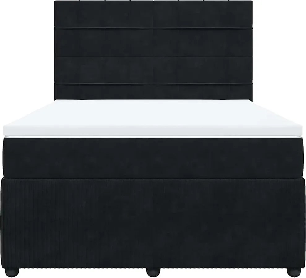 Box spring postel s matrací černá 140 x 190 cm samet 3294636