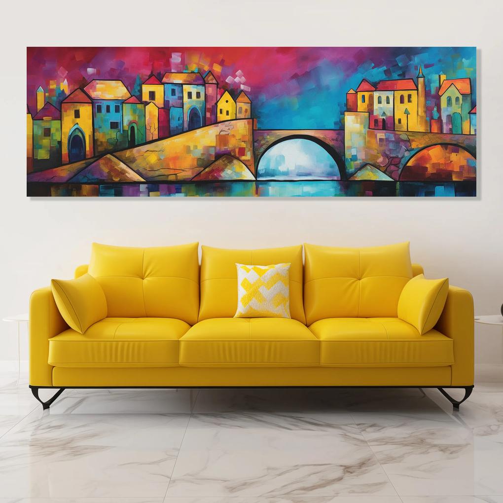 Obraz na plátně - Most dvou světů v Tarentinu FeelHappy.cz Velikost obrazu: 90 x 30 cm