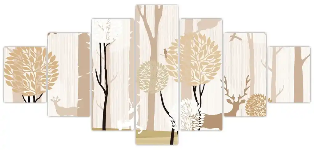Obraz - Ilustrovaný les (210x100 cm)