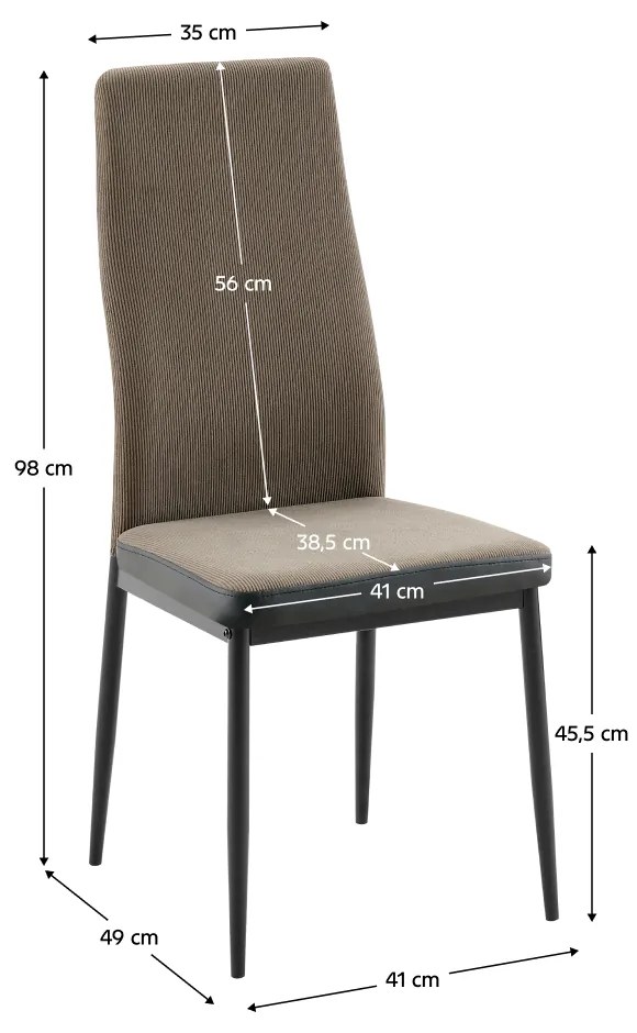 Kondela Jídelní židle, tmavě hnědá/černá, ENRA NEW