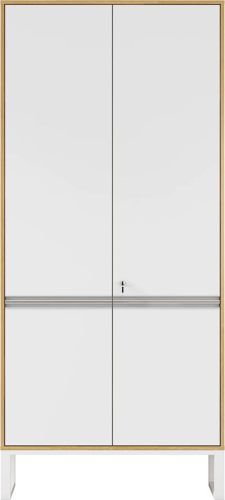 Vysoká kancelářská skříň Houseland Nuvia Loft 90 cm dub/bílá