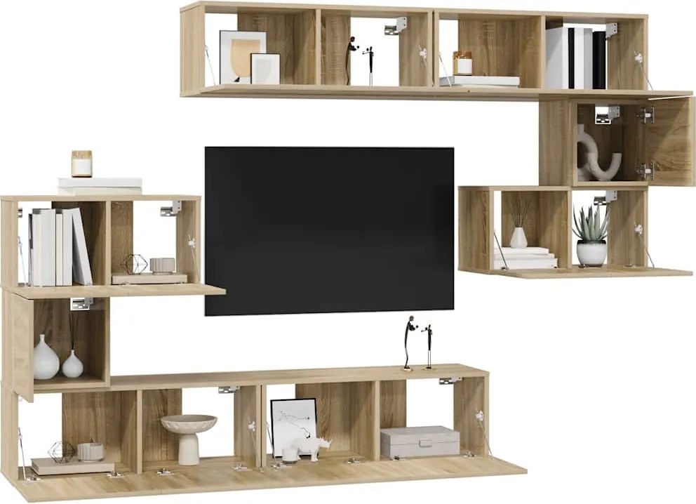 8dílný set TV skříněk dub sonoma kompozitní dřevo 3079038