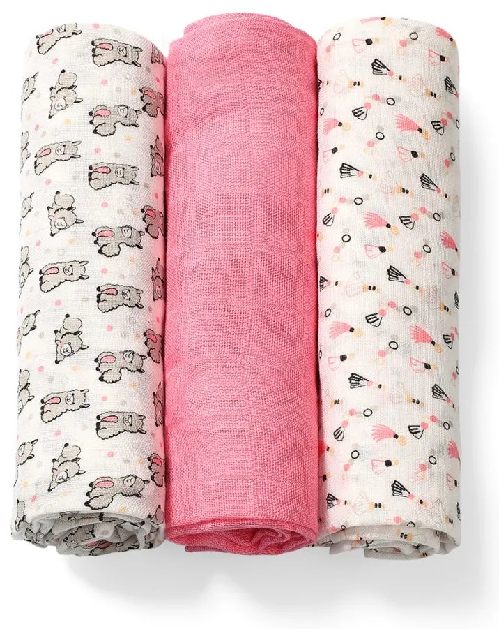 BO Bambusové pleny 3 ks Pink