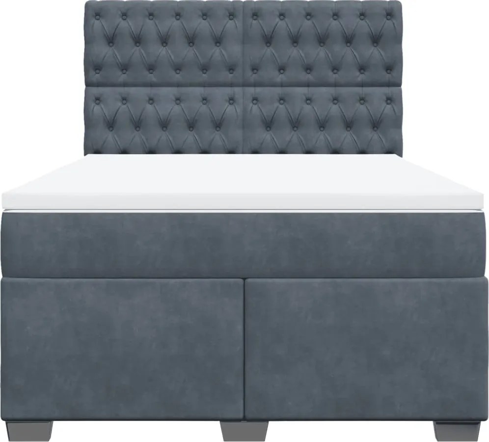Box spring postel s matrací tmavě šedá 140x200 cm samet 3293237