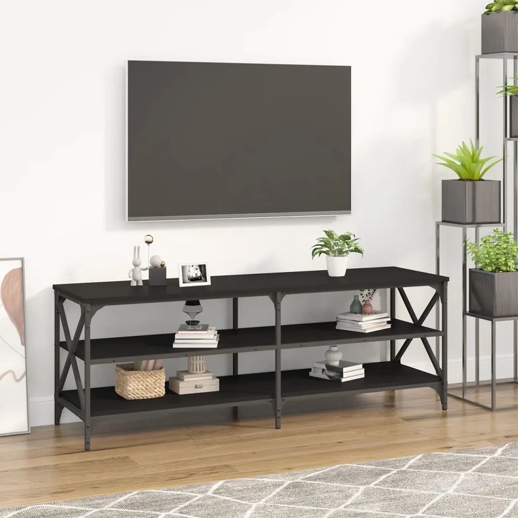 vidaXL TV skříňka 140 x 40 x 50 cm kompozitní dřevo [826727] Barva: Černá