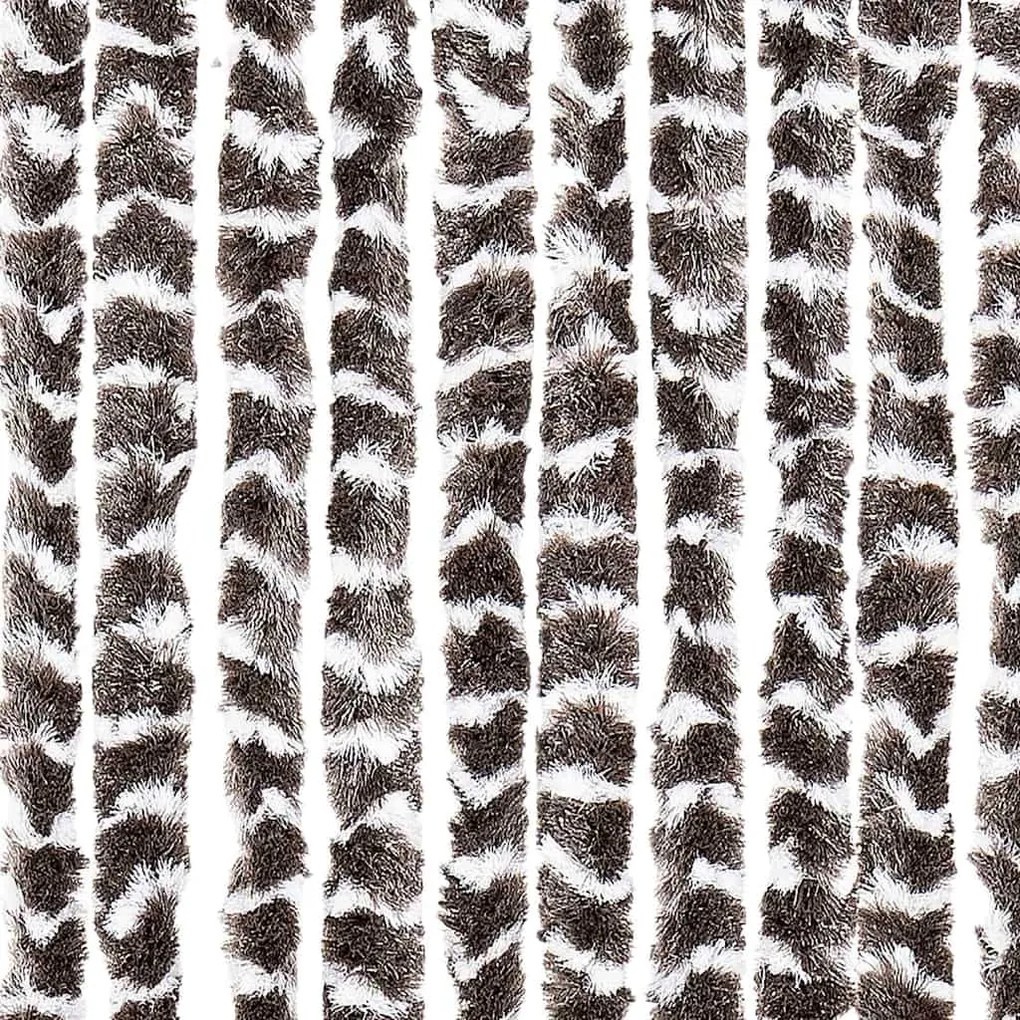 Závěs proti hmyzu hnědý a bílý 90 x 220 cm Chenille 325452