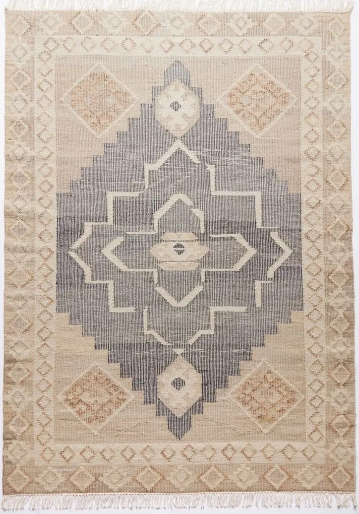 Ručne viazaný kusový koberec Heriz Wood DE 2005 Grey Mix, 80x150, béžová, chodba / predsieň, Diamond Carpets India
