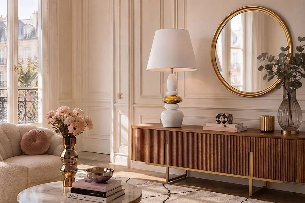 Designová stolní lampa Kaloosh 68 cm bílá