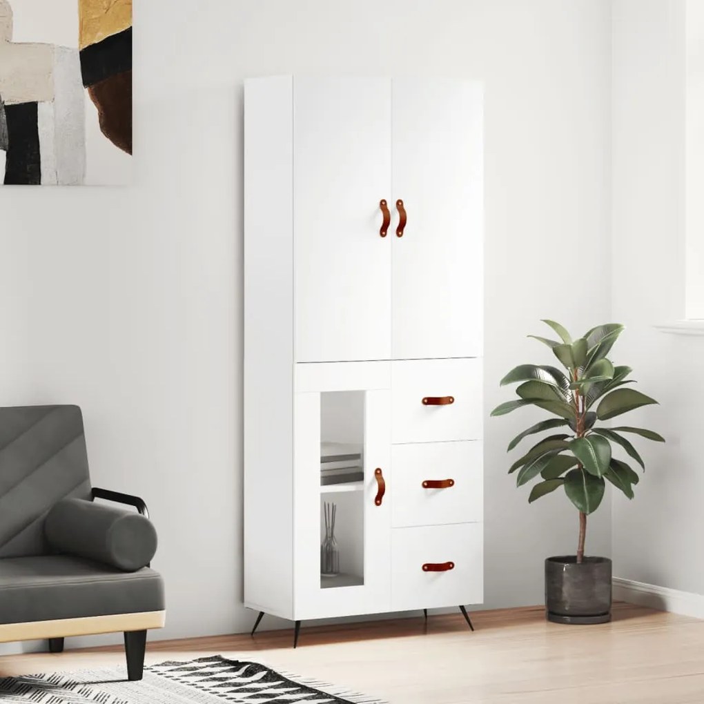 Skříň highboard bílá 69,5 x 34 x 180 cm kompozitní dřevo 3195931