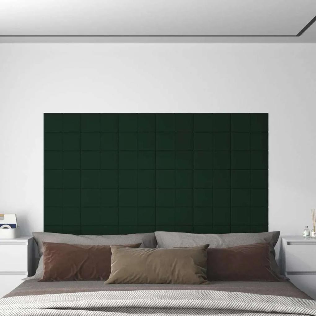 vidaXL Nástěnné panely 12 ks 30 x 15 cm samet 0,54 m² [344021] Barva: Tmavě zelená
