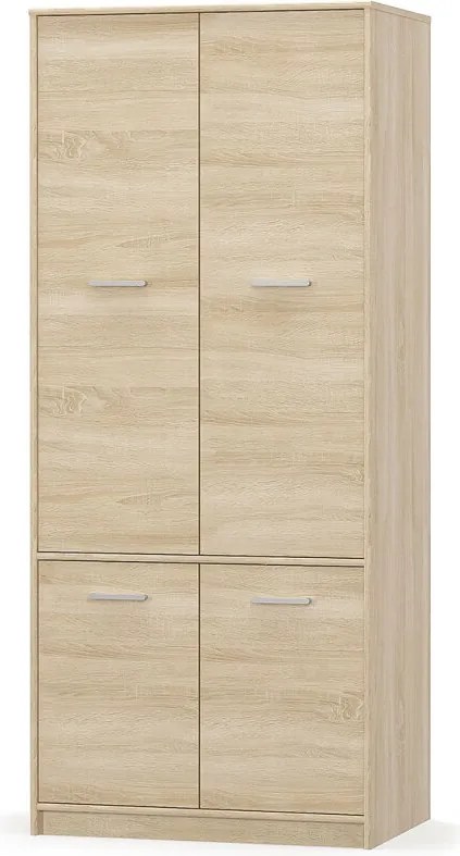 Skříň čtyřdveřová Tips 83x195x55.3 cm Dub sonoma