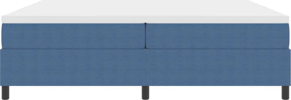 Postel s boxspringem Modrá a bílá 200 x 200 cm Žebrovaná látka 3337485