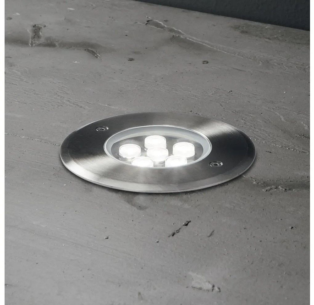 Ideal Lux - LED Nájezdové svítidlo FLOOR LED/6W/230V pr. 12 cm CRI 90 IP67 chrom