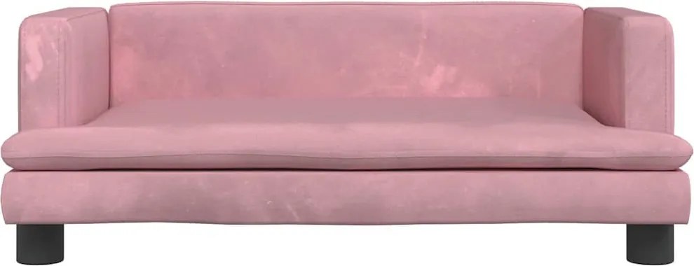 Pelíšek pro psy růžový 80 x 45 x 30 cm samet 171897