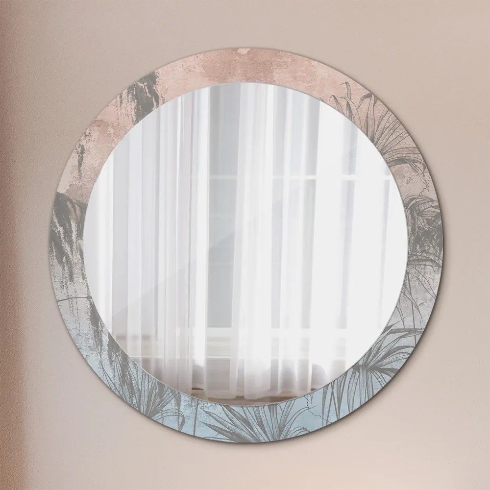 Kulaté dekorativní zrcadlo Tropické květiny fi 80 cm