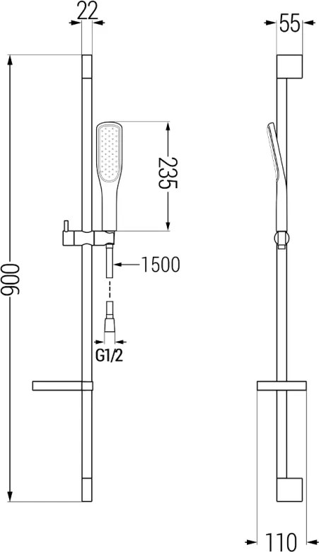 Mexen sprchový set DS49, černá/zlatá, 785494583-75