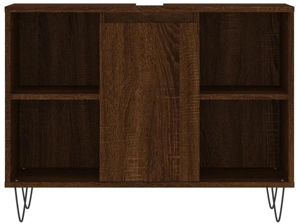 Petromila Koupelnová skříňka hnědý dub 80 x 33 x 60 cm kompozitní dřevo