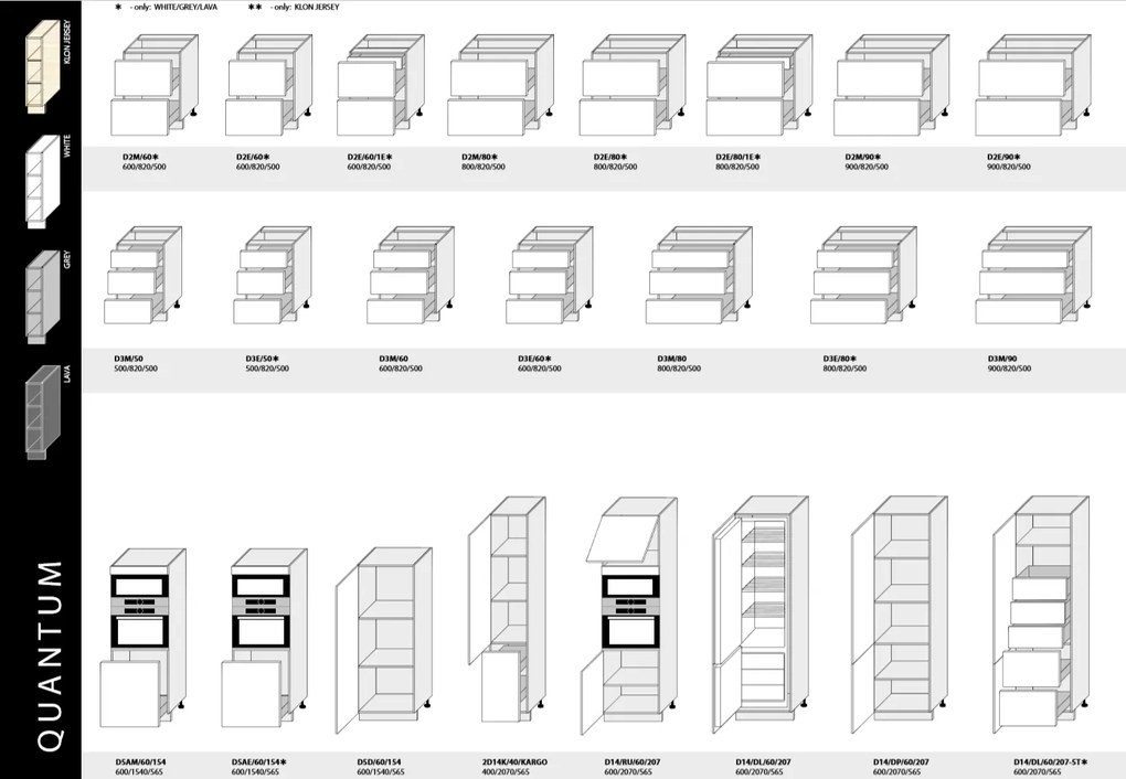 EXTOM Dolní skříňka QUANTUM D11 90 Korpus:: WHITE, Dvířka:: vanilia