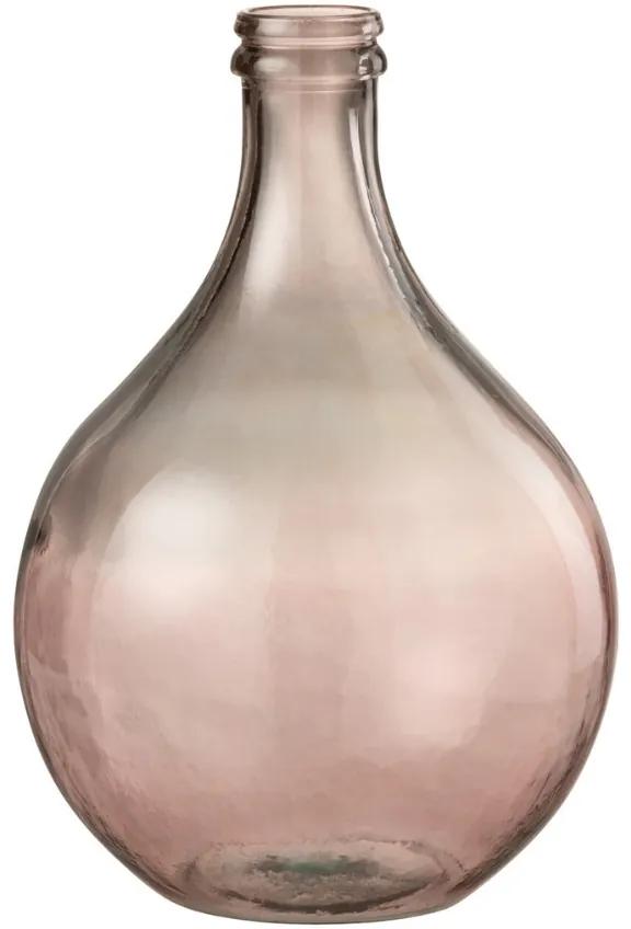 Růžová skleněná váza J-Line Feen 43 cm