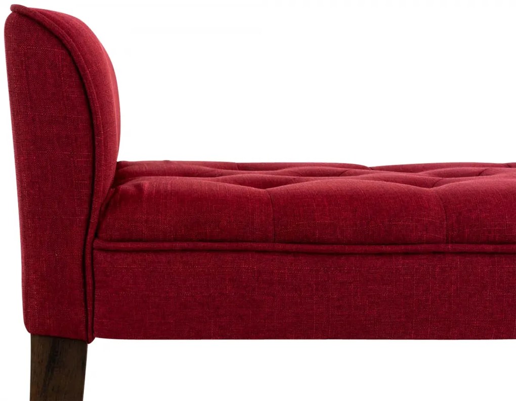 Lavice Cleopatra Chaiselongue látka, nohy antik tmavé - Červená