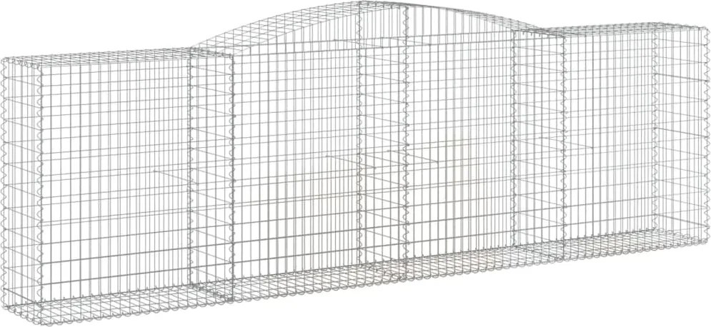 Klenuté gabionové koše 7 ks 400x50x120/140cm pozinkované železo 3147014