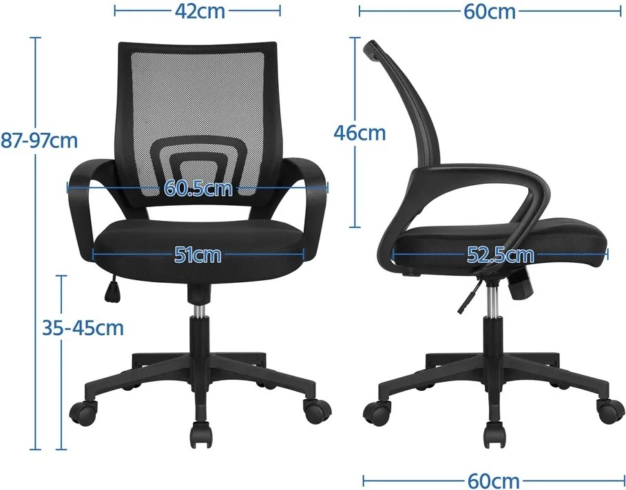 Psací stůl Yaheetech – židle (černá) (263981656752)