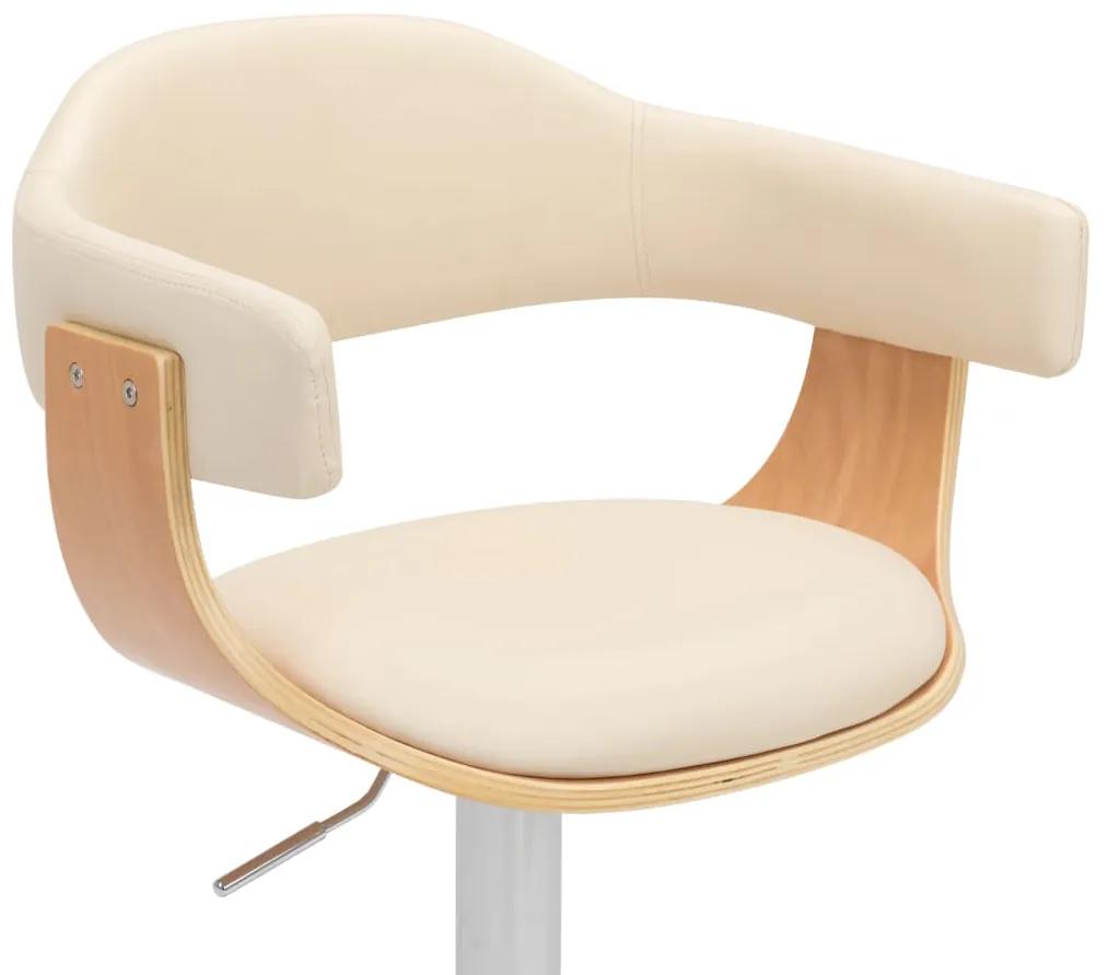 vidaXL Barové stoličky 2 ks krémové ohýbané dřevo a umělá kůže