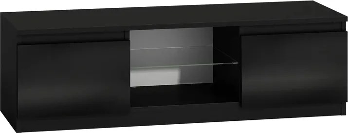 TPS Stolek pod televizi RTV MALVA 140 cm - Černý lesk