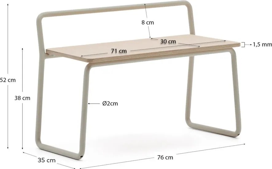 Béžová/v přírodní barvě lavice Tinn – Kave Home