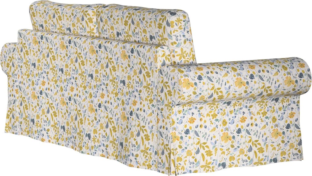 Potah na pohovku IKEA Backabro, 3-místná, rozkládací barva žlutá látka pletený vzor, vzorované