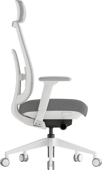 Kancelářská ergonomická židle K42 WHITE SP – síť/ čalouněná, šedá