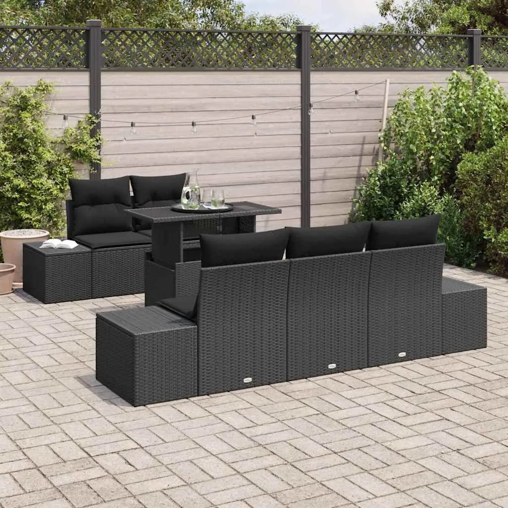 Set pohovek 6 ks Černá polyratan 3349099