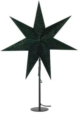 Vánoční hvězda papírová se stojánkem, zelená, 45 cm, vnitřní