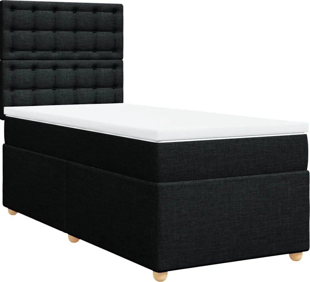 Box spring postel s matrací černá 100 x 200 cm textil 3291207