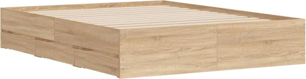 Rám postele se zásuvkami dub sonoma 150x200 cm kompozitní dřevo 3207268