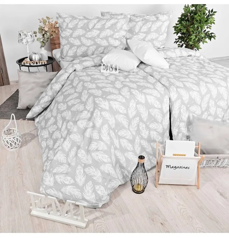 Povlečení krepové šedé Linyi EMI, Standardní set jednolůžko obsahuje 1x 140x200 + 1x 70x90