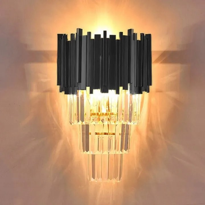 Toolight Křišťálová nástěnná lampa 312357 Black mat