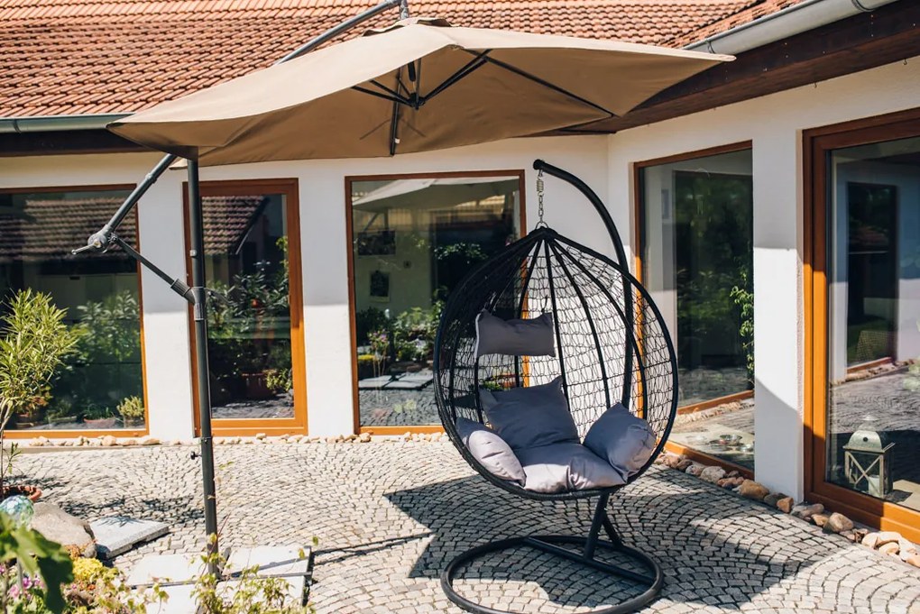 Černé závěsné křeslo KOKON bez stojanu