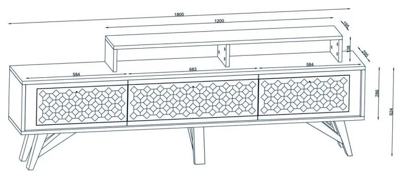 TV stolek ROSSO 180 cm ořech