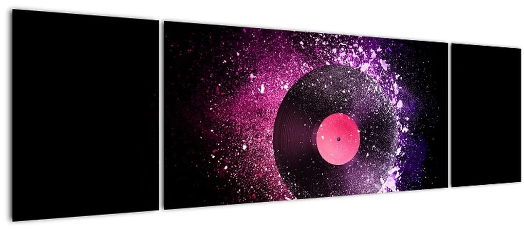 Obraz - Vinylová deska v růžovo-fialových (170x50 cm)