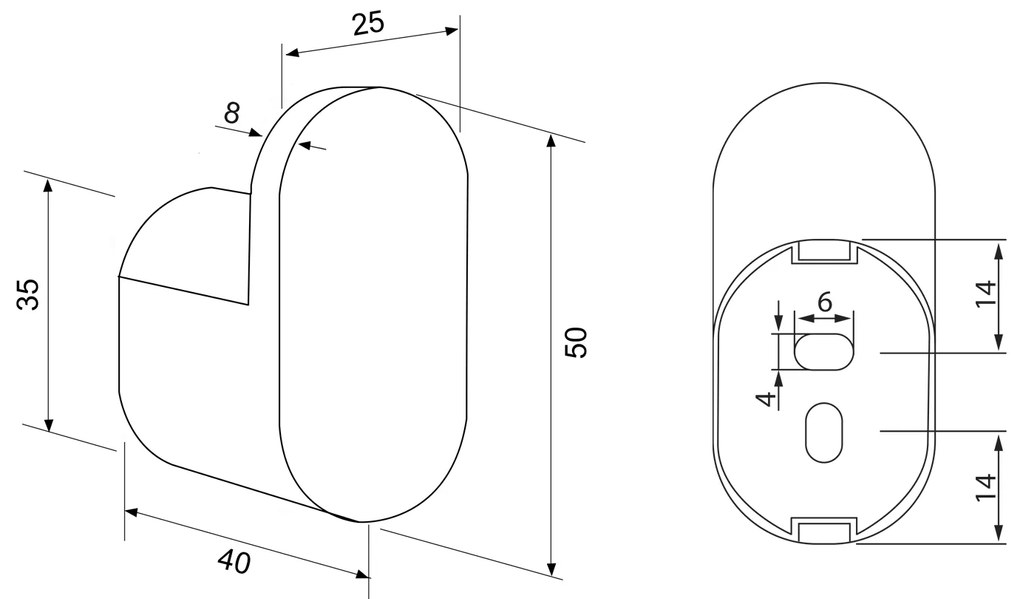 Sapho, FLORI háček, černý, RF001/15